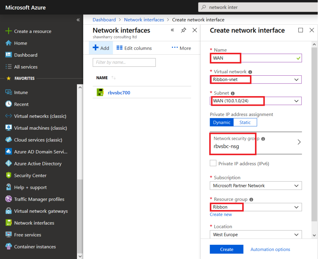 Shawn Harry | Installing Ribbon (Sonus) SBC in Azure
